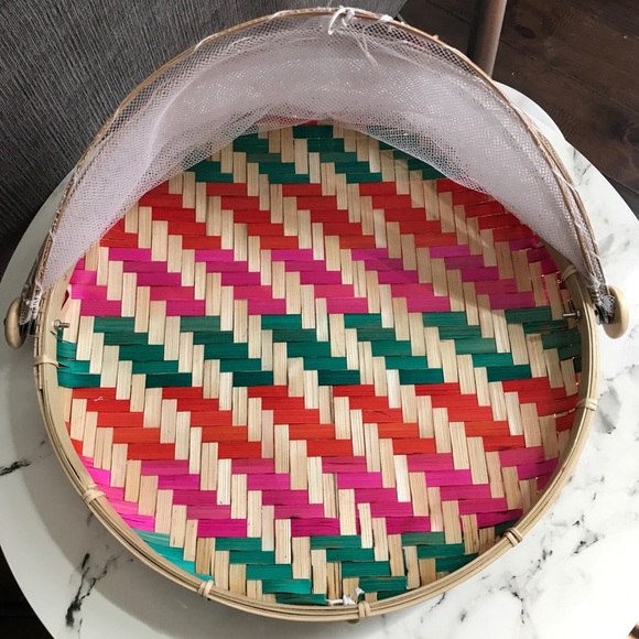Amazon | Kitchen | Nwt Bamboo Woven Foodfruit Screen Tray With Cover ...